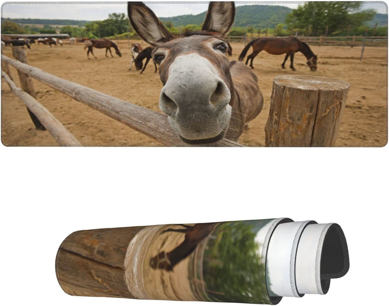 Large Mouse Pad Funny Donkey Extended Gaming Mouse Pad with Stitched ...