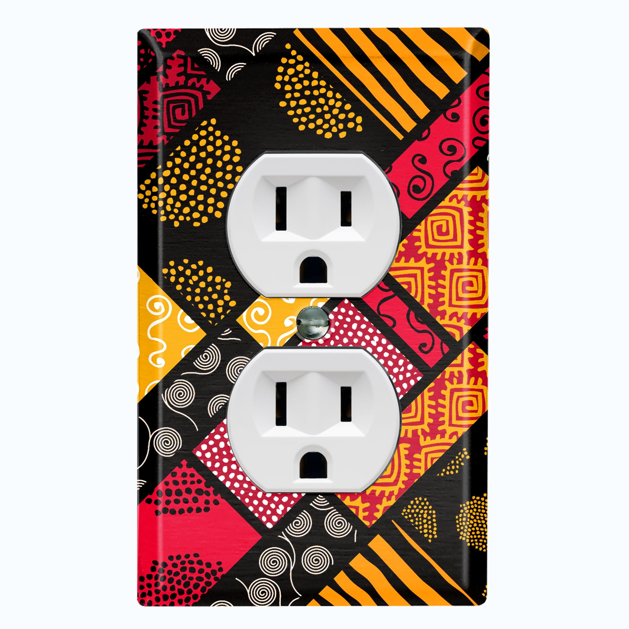 Metal Light Switch Plate Cover Colorful Safari African Tribal Art Tile ...