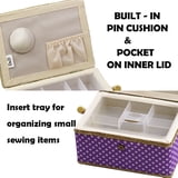 Medium Sewing Box with Kit Accessories Sewing Basket Organizer with ...