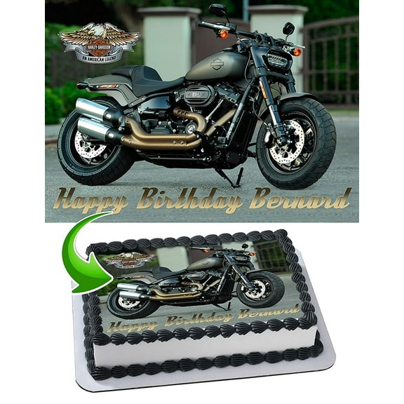 Bikes Or Bows Motorcycle Biker Themed Baby Shower Edible Image Edible ...