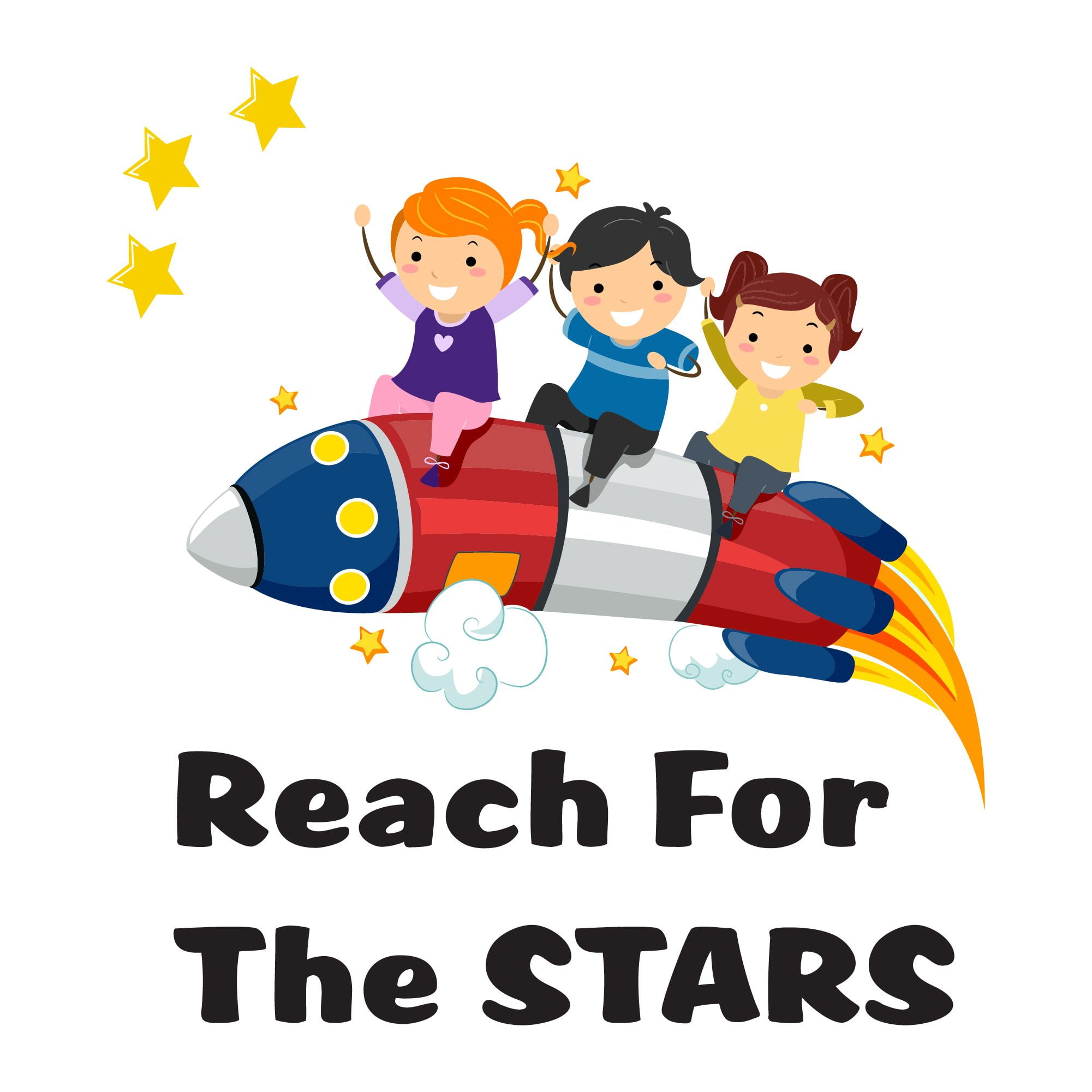 Colorful Happy Kids in Space Art Vinyl Wall decorWall Decal Decoration ...