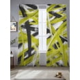 Abstract Path Line Sheer Curtains 84 inches Long 2 Panels Set Modern ...