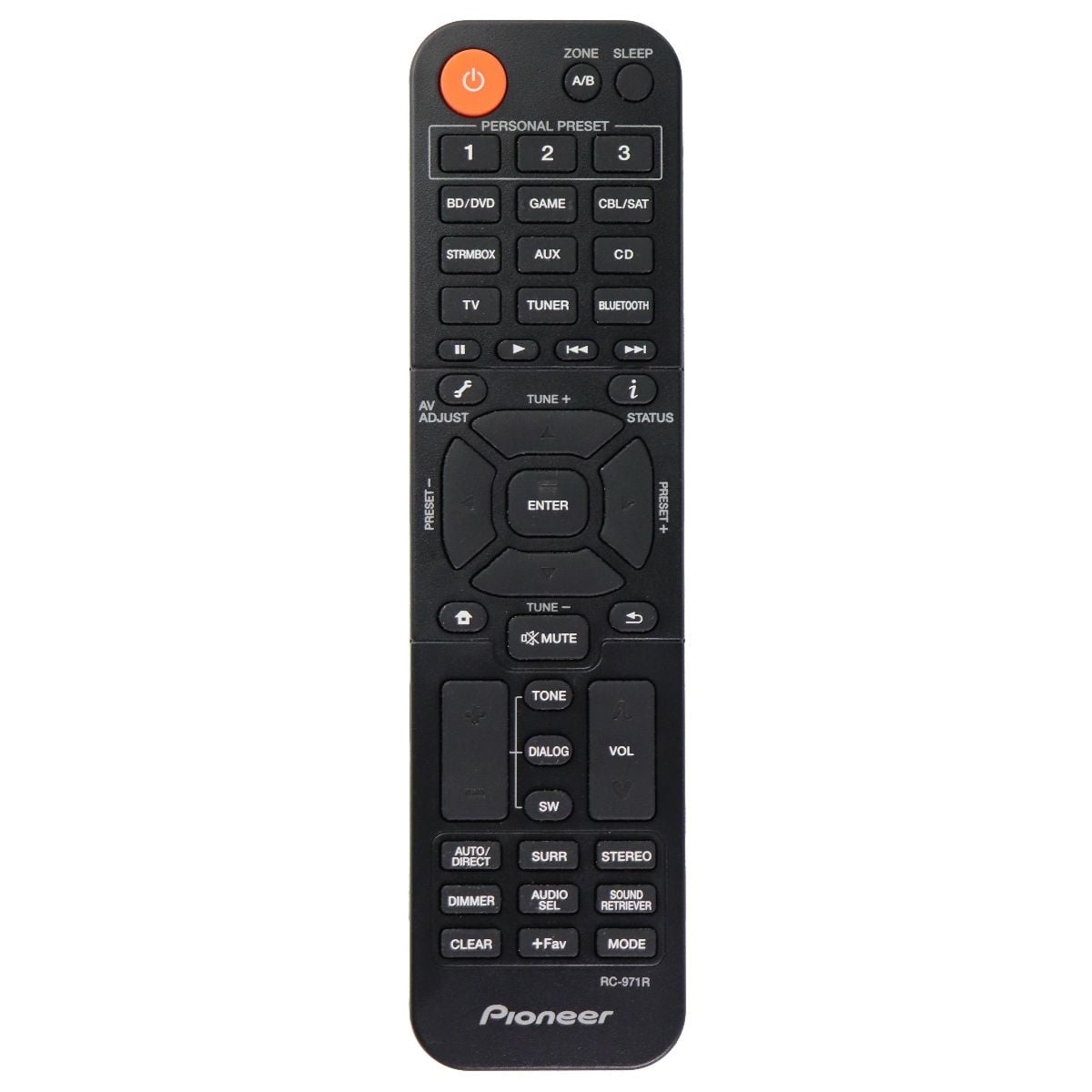 Pioneer OEM Receiver Remote Control - Black (RC-971R) (Refurbished ...