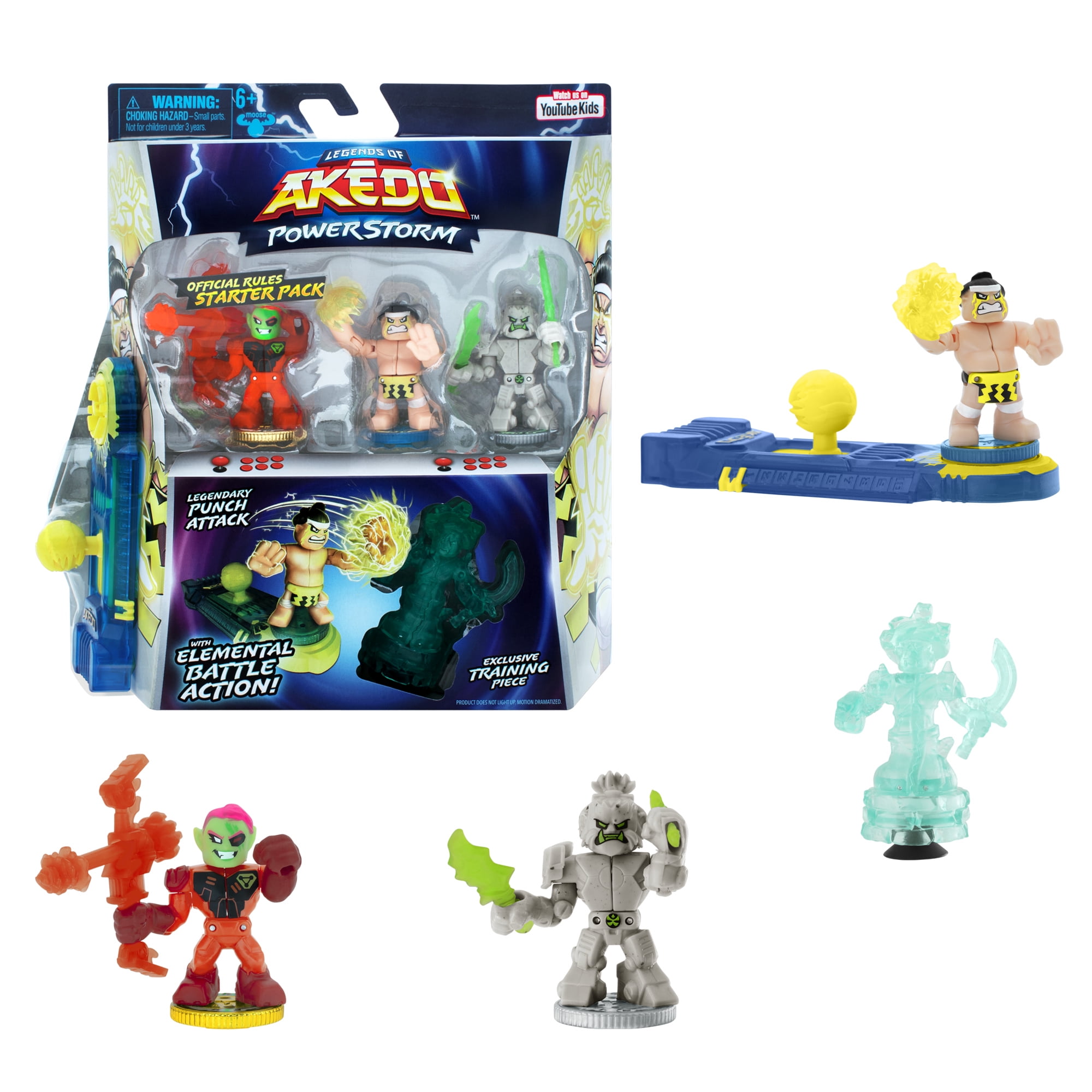Akedo Power Storm Starter Pack Legendary Punch Attack. 3 Mini Battling ...