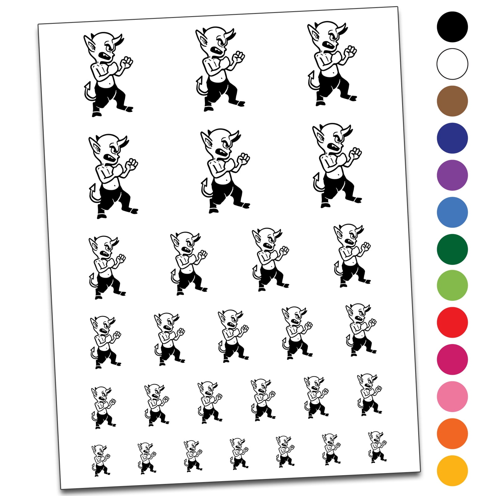 Feisty Little Devil Imp Boy Demon Water Resistant Temporary Tattoo Set ...