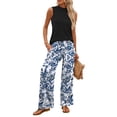 WIHOLL Pants for Women Wide Leg Pants Summer Straight Long Palazzo ...