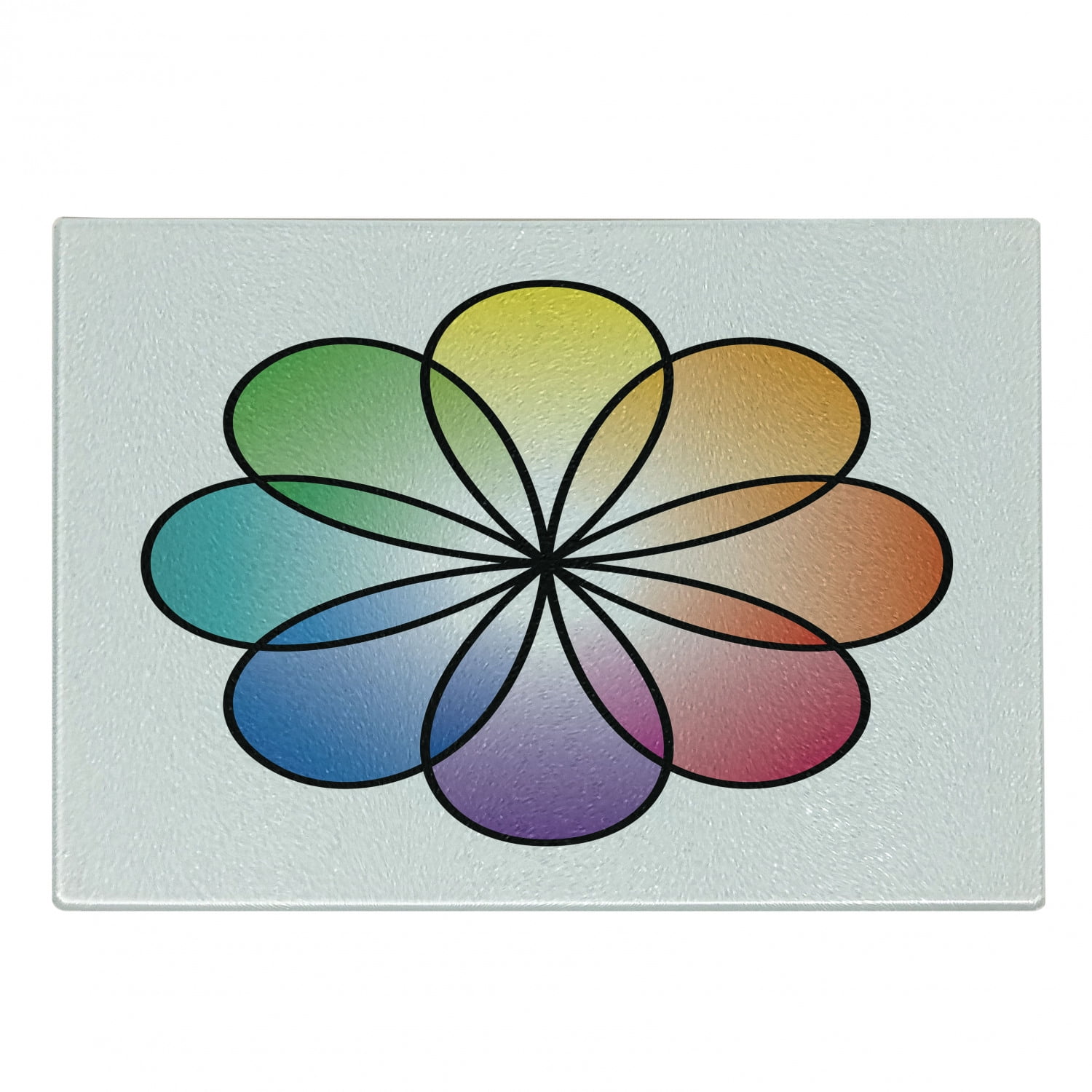 Rainbow Cutting Board, Flower of Life Design with Colorful Petals ...