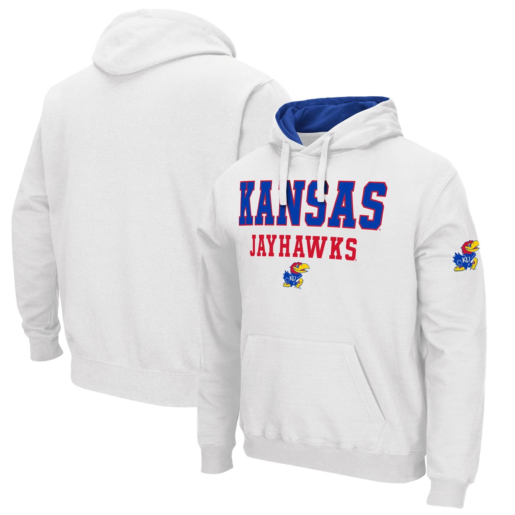 Men's Colosseum Royal Kansas Jayhawks Big & Tall Full-Zip Hoodie