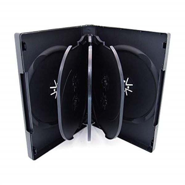 maxtek black 8 disc dvd cases with 3 flip trays and outter clear sleeve ...