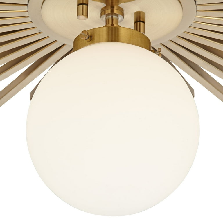 Possini Euro Deco 12 34quot Wide Warm Brass Ceiling Light
