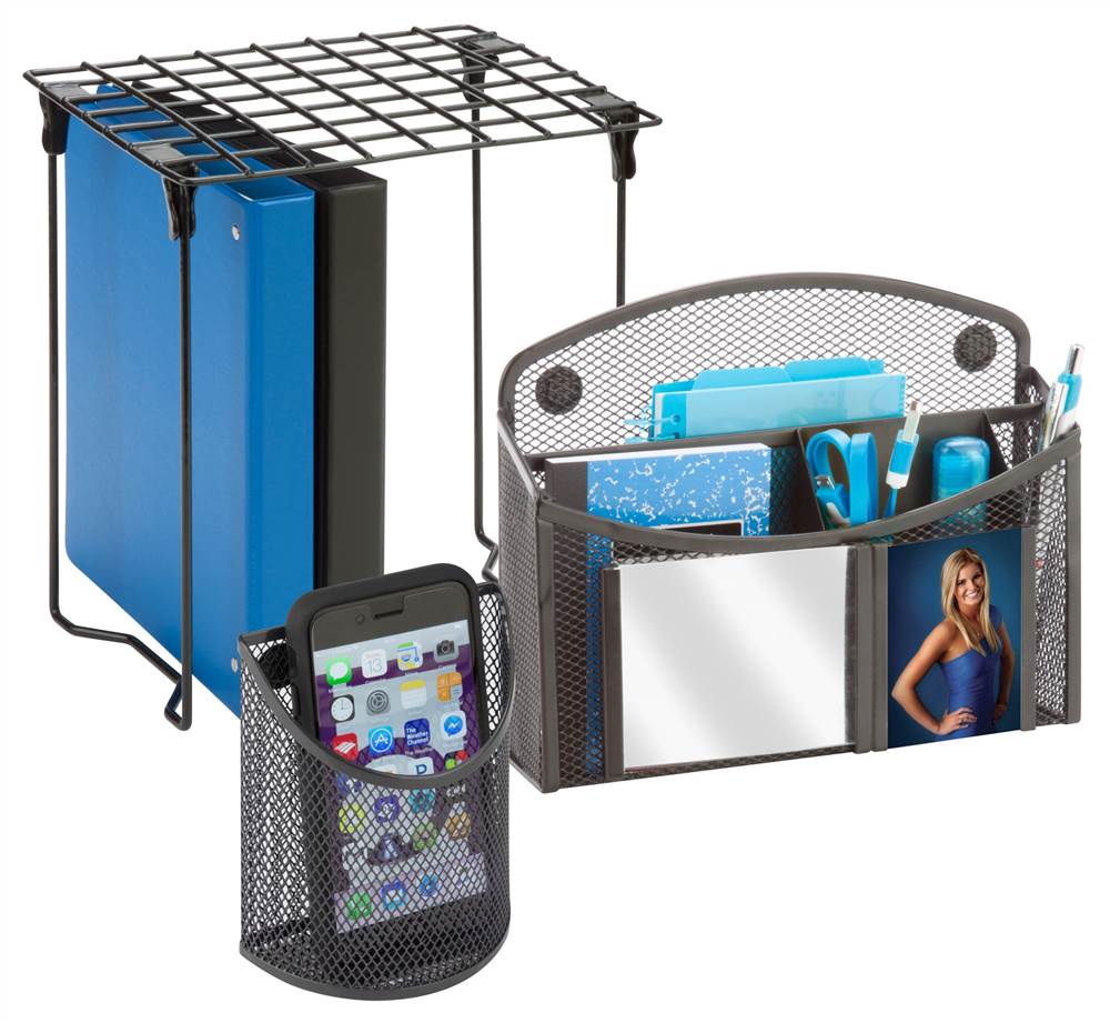 3-Pc Locker Organization Kit in Black - Walmart.com