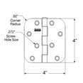 SPB512R5/8 4" 5/8R Hinge 1/pk - Oil-Rubbed Bronze - Walmart.com