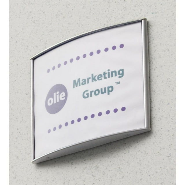 Silver Curved Design Door Sign With Non-glare Lens For Displaying 6 x 7 ...