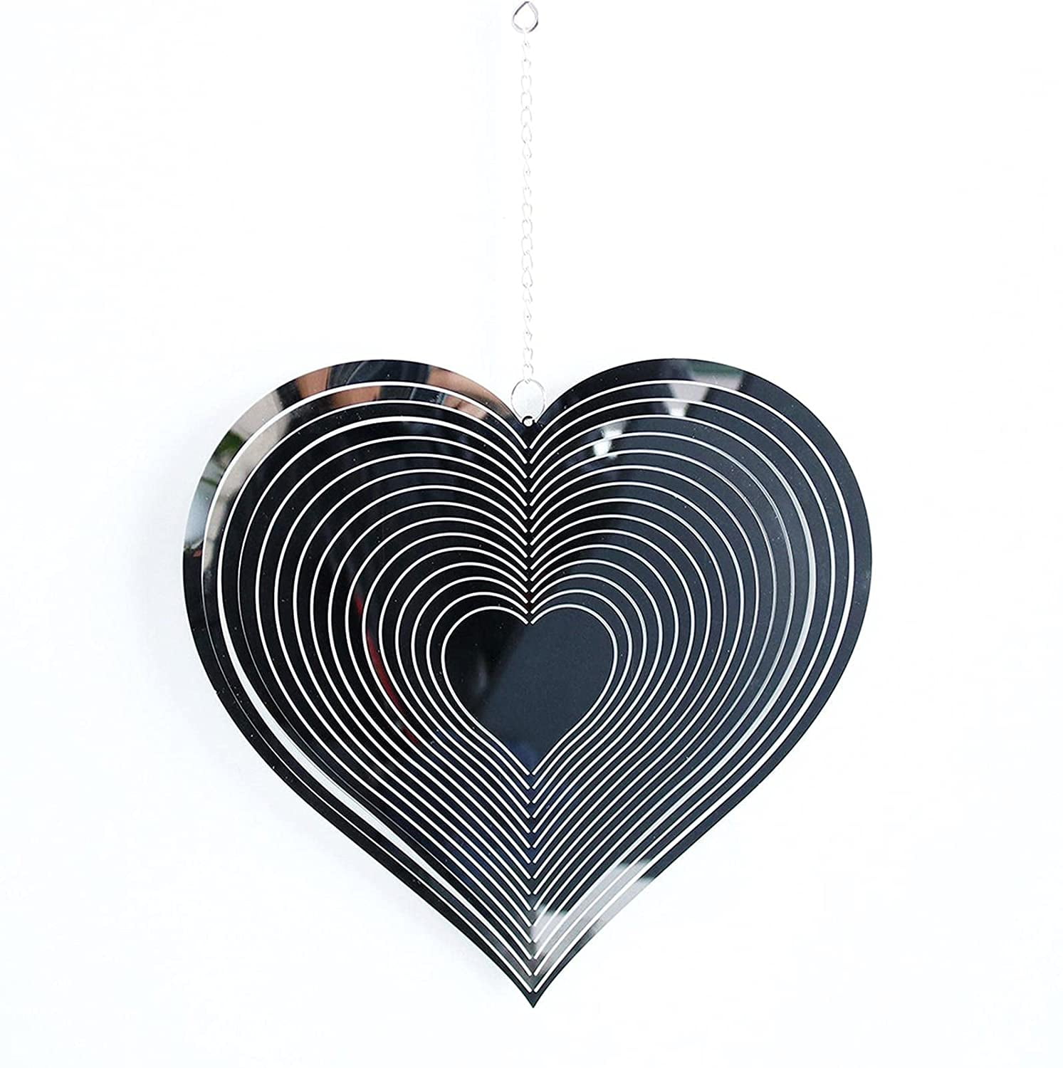 Bmatwk Beating Heart Wind Spinner,3D Heart Pattern Crafts Ornaments ...