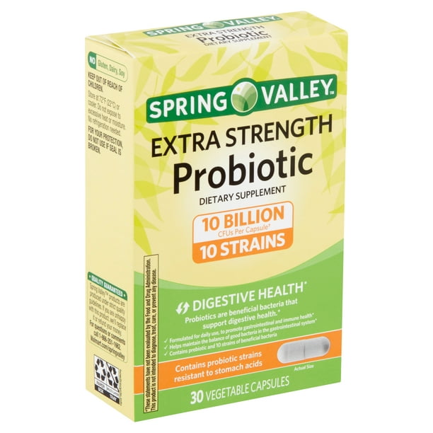 Spring Valley Extra-Strength Probiotic Vegetable Capsules, 30 count ...
