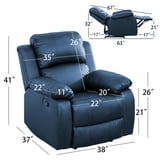 Aukfa Leather Recliner Chair Overstuffed Adjustable Armchair for Living ...