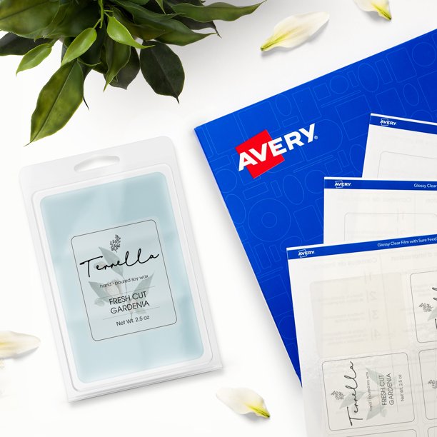 Avery Glossy Clear Rectangle Labels with Sure Feed, 3-1/3" x 4", 150 ...