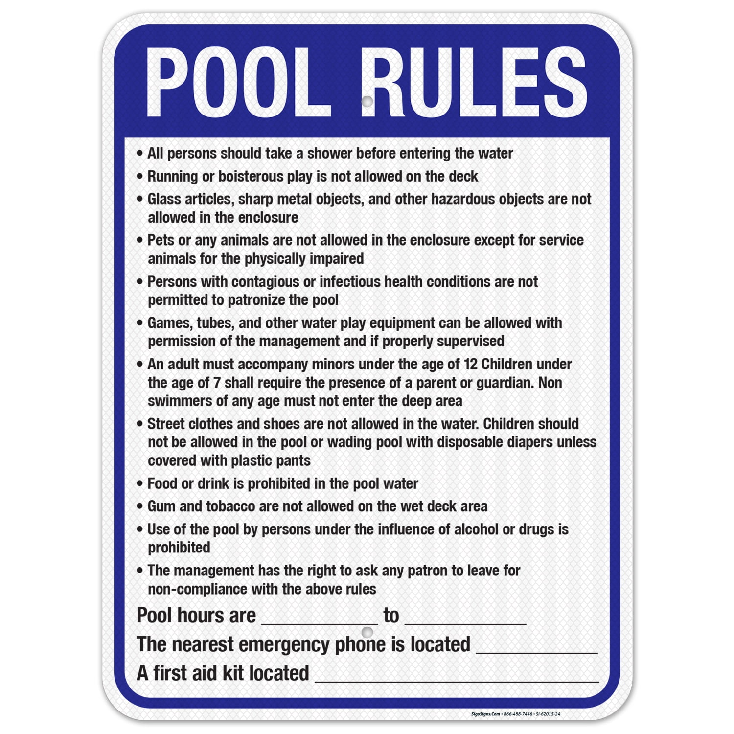Arkansas Pool Rules Sign, Complies With State Of Arkansas Pool Safety ...