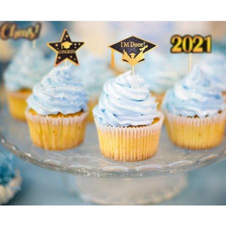 42 Pieces Graduation Cupcake Toppers Congrats Picks Toothpicks Class of ...