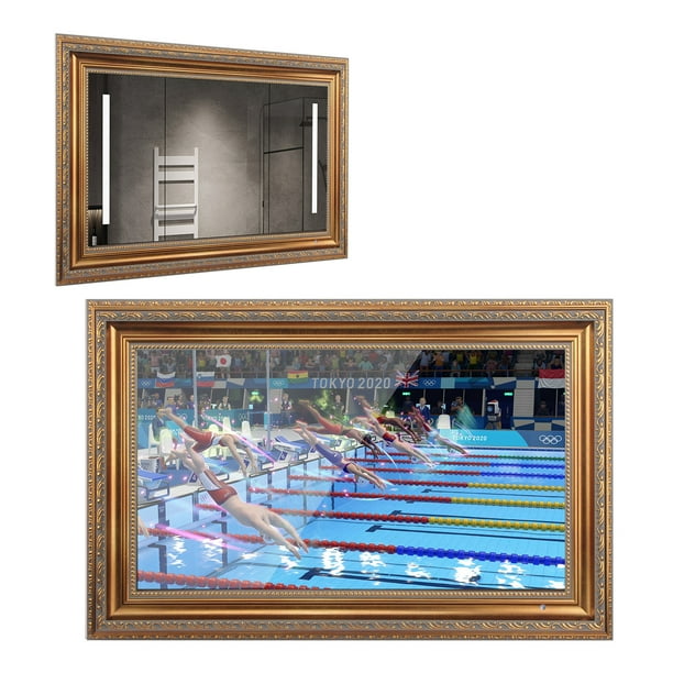 Soulaca 22 inches Magic Mirror LED Smart Television Golden Frame TV for ...