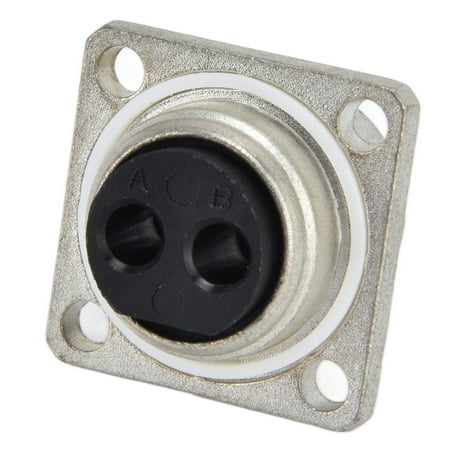 Garosa 2 Pin Socket Square Flange Screw Mounting Power Connector ...