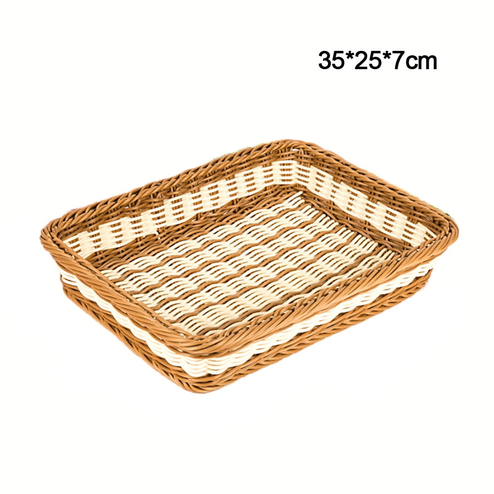Handmade Bread Basket Rectangle Display Baskets Food Fruit Vegetables ...