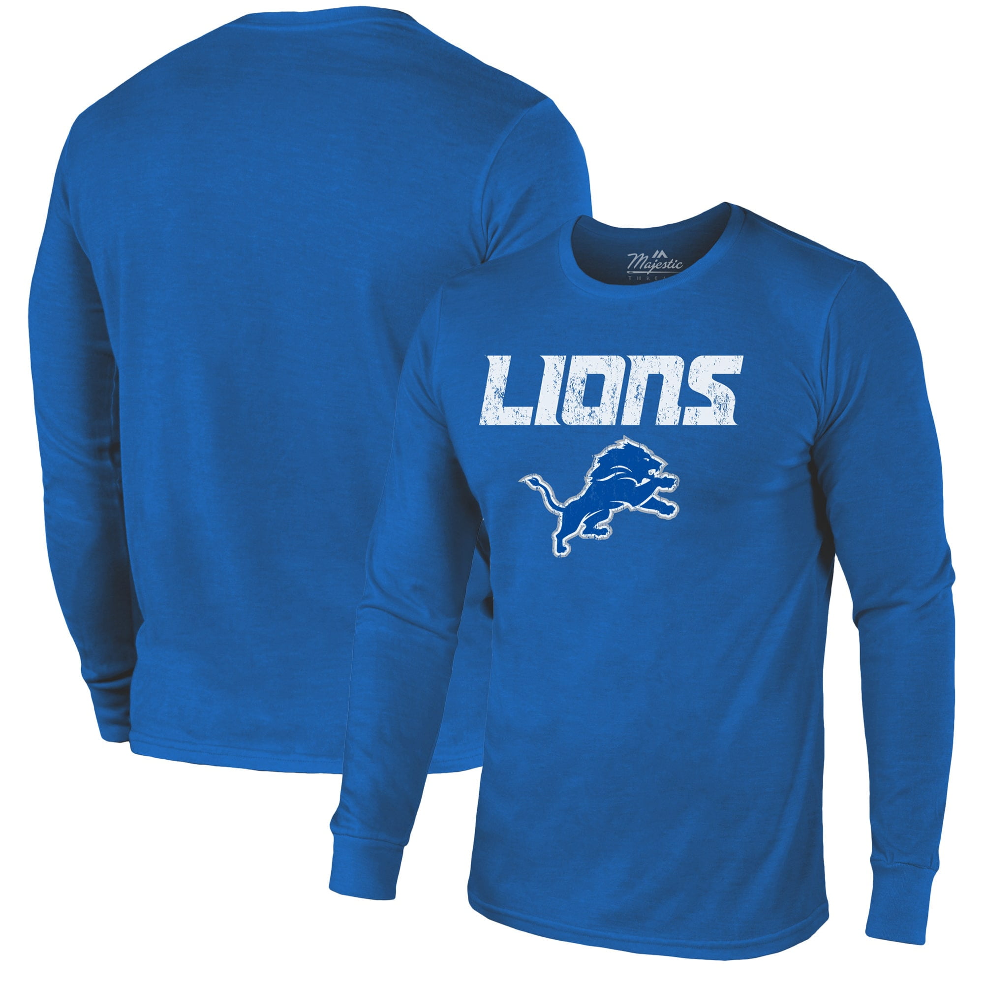 Detroit Lions Majestic Threads Lockup Tri Blend Long Sleeve T Shirt detroit-lions-majestic-threads-lockup-tri-blend-long-sleeve-t-shirt