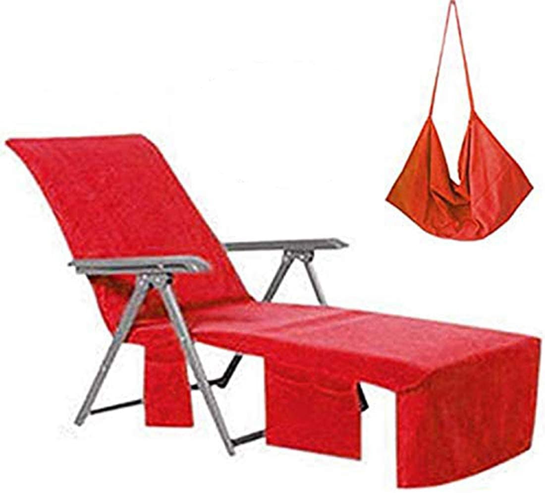 Lounge Chair Towel Covers with Side Pockets，Microfiber Chaise Beach ...