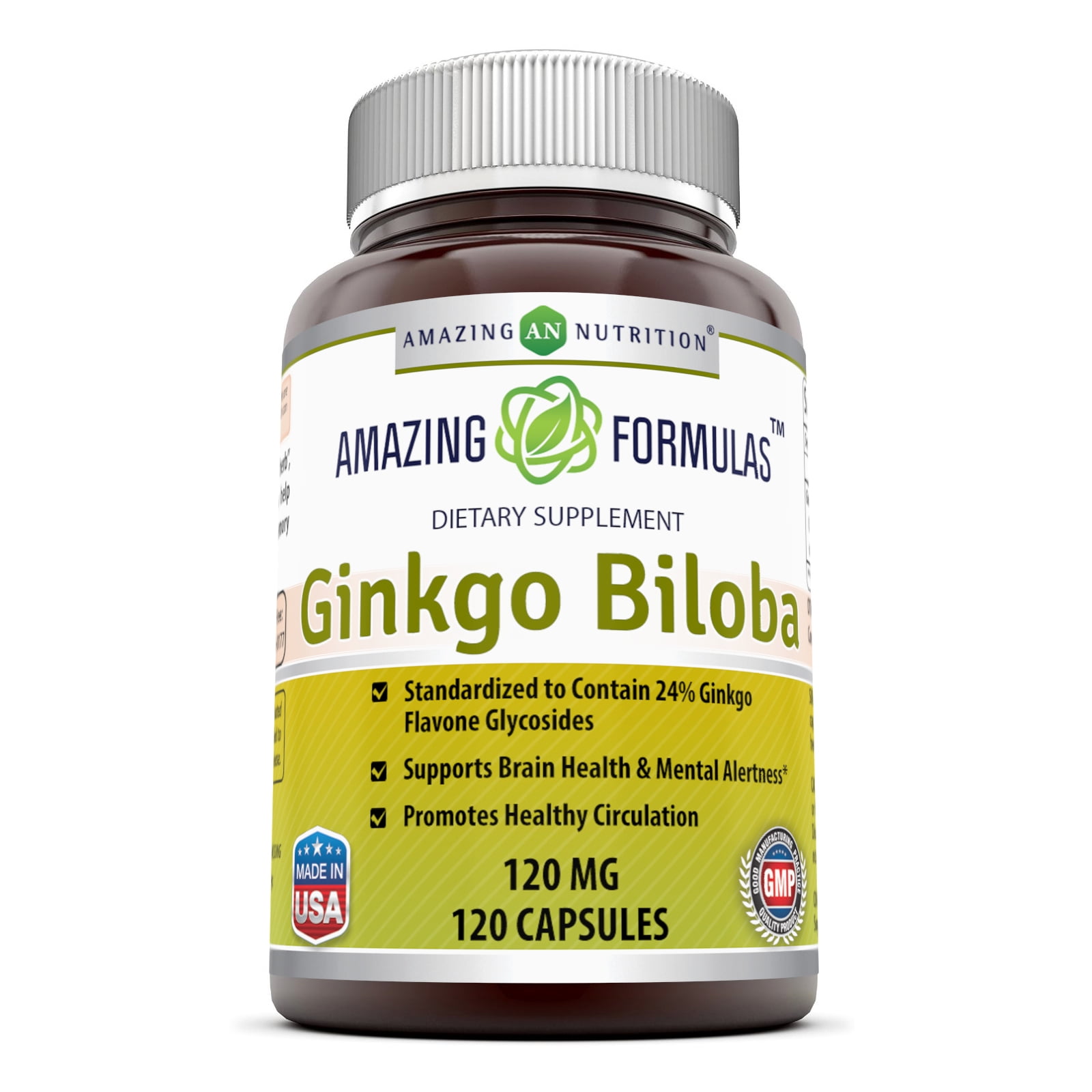 Amazing Formulas Ginkgo Biloba 120mg Gingko Flavone Glycosides 120count ...