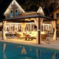 Erommy 10' x 13' Double Roof Hardtop Gazebo, Aluminum Frame ...