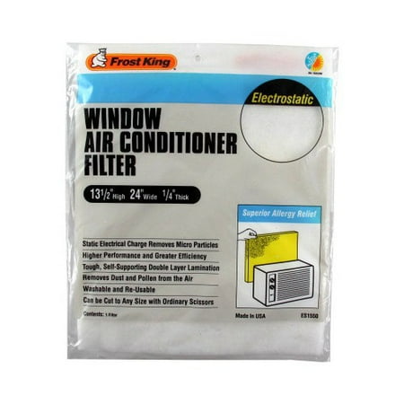 13-1/2" X 24" X 1/4" Electrostatic Window Air Conditioner Filter ...