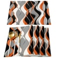 Abstract Lines Orange Table Runner Wedding Modern Home Decoration Table ...