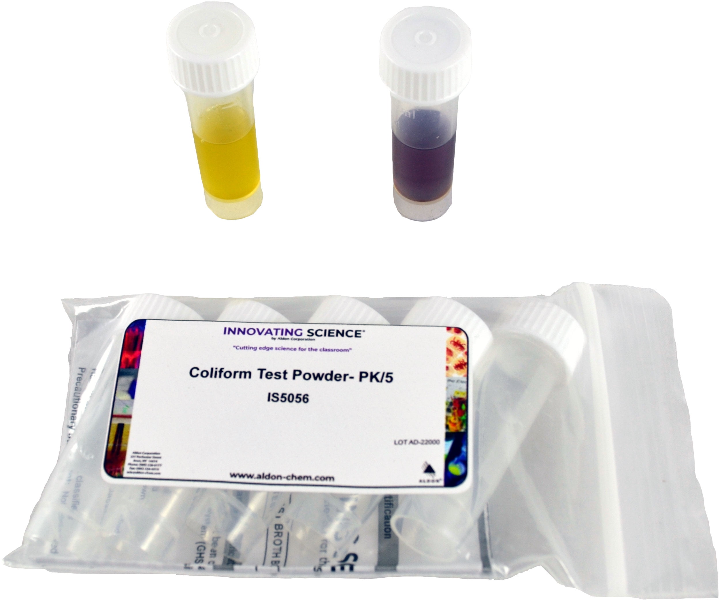Coliform Test Powder Kit, PK/5 Tubes - Qualitative Colorimetric Results ...