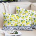 Silk Satin Pillowcase, Summer Yellow Lemon Leaves Rectangle Brushed ...