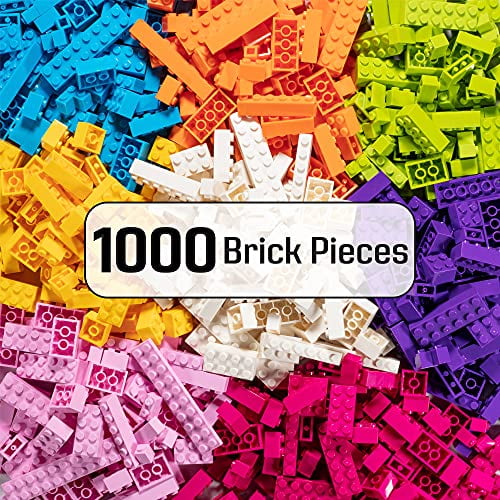 SCS Direct Building Bricks - 1000 Pc Big Bag of Bricks Bulk Pastel ...