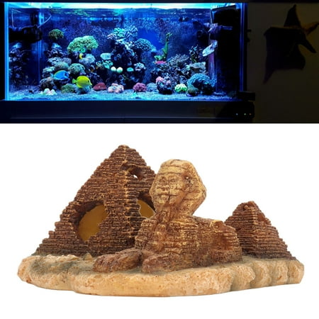 Fish Pyramid Hiding Cave, Relieve Stress Resin Aquarium Pyramid Decor ...