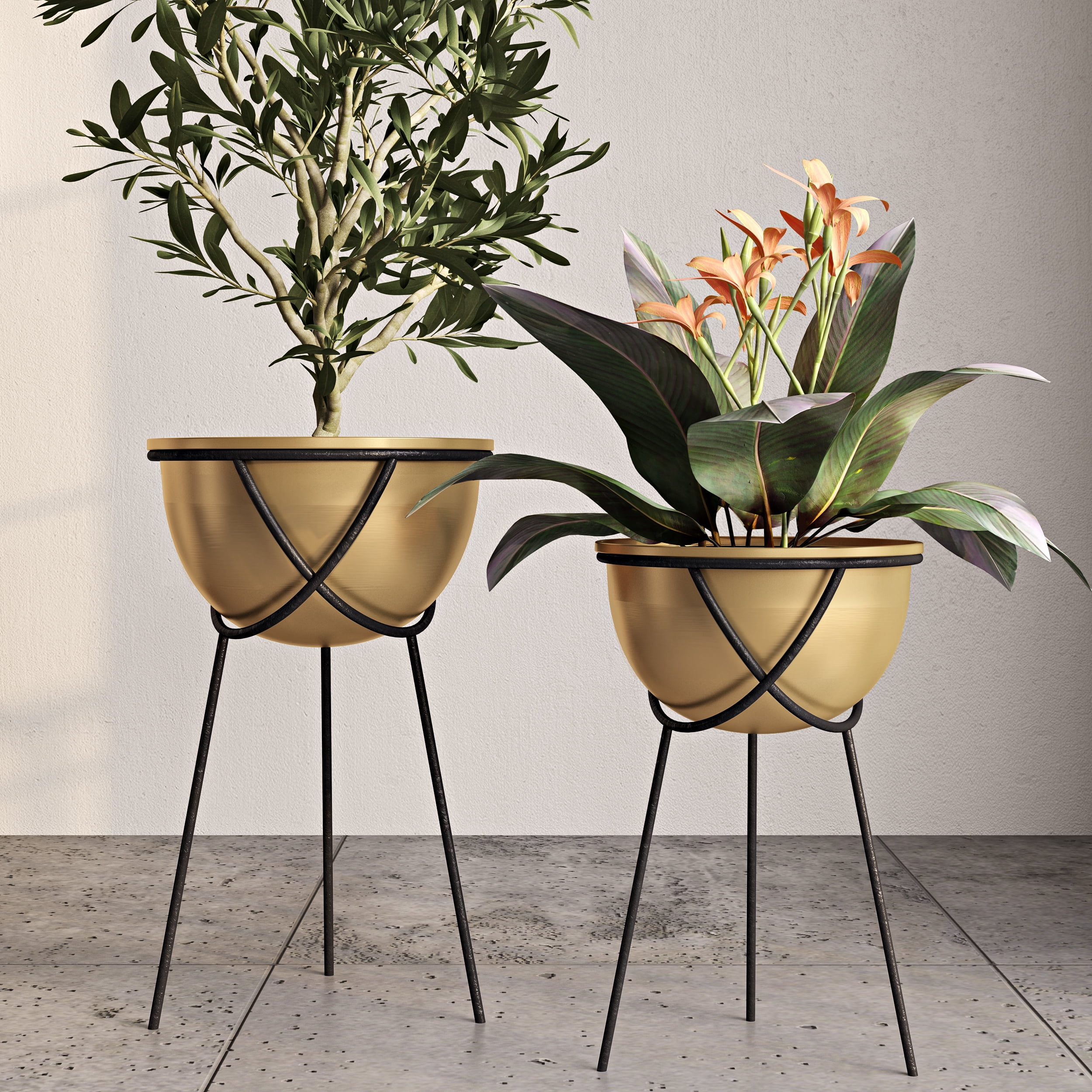 Harper Gold Planters (Set of 2) - Walmart.com