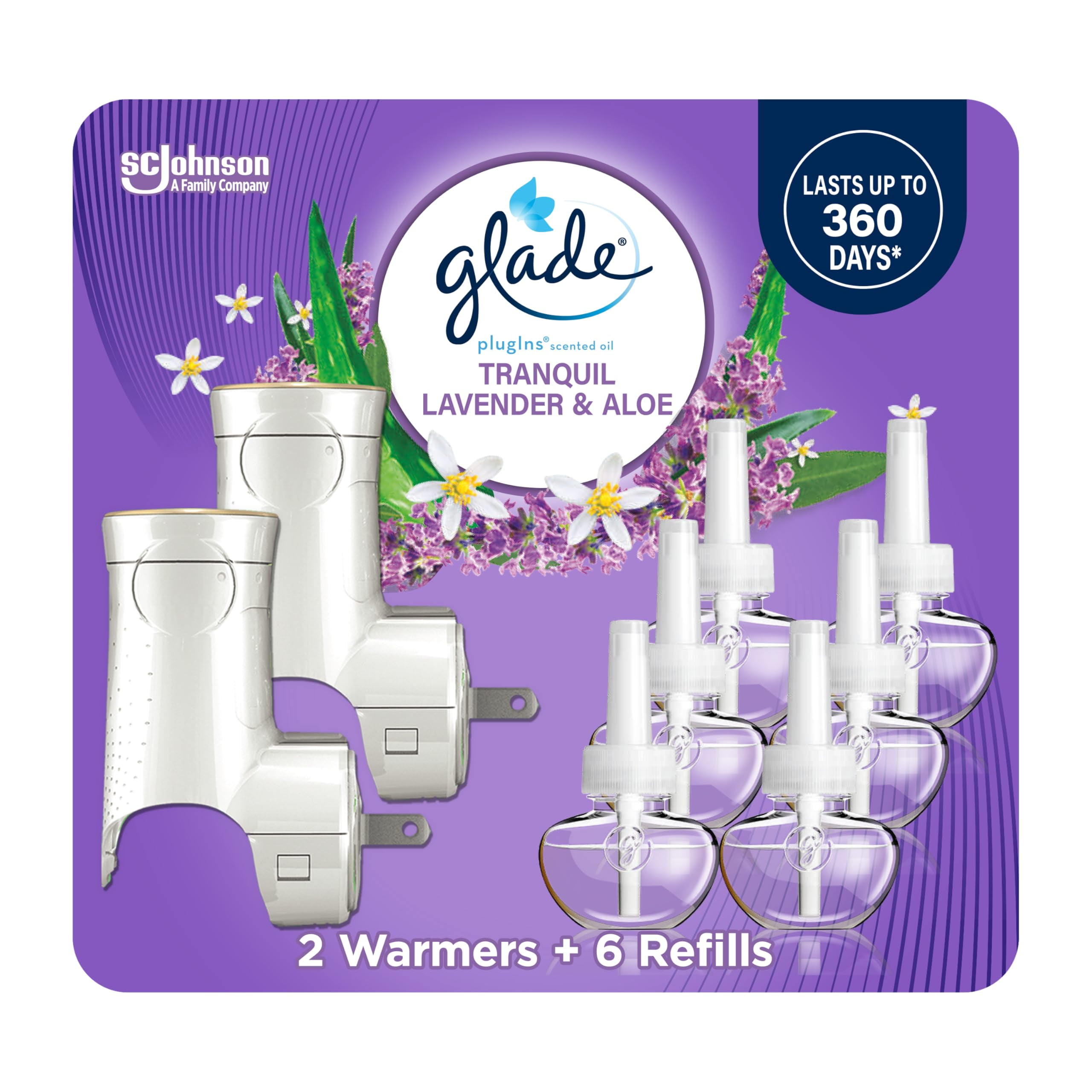 Kit de inicio para ambientadores Glade Plugins Tranquil Lavender ...