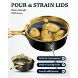 Granite Stone Hammered 4 Qt Saute Pan with Lid, 12 Inch Nonstick ...