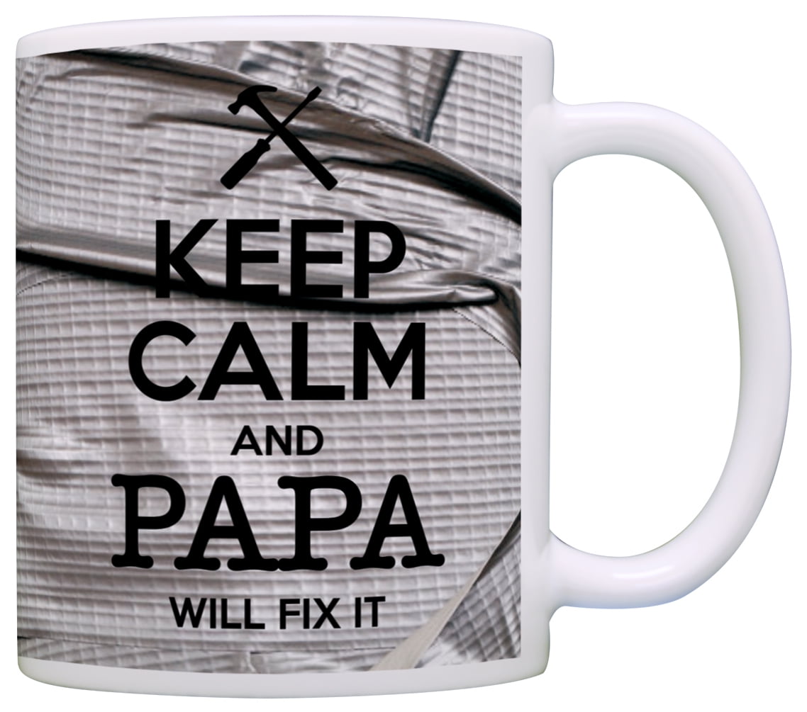 ThisWear Keep Calm and Papa Will Fix It Gift Grandpa Papa Coffee Mug ...