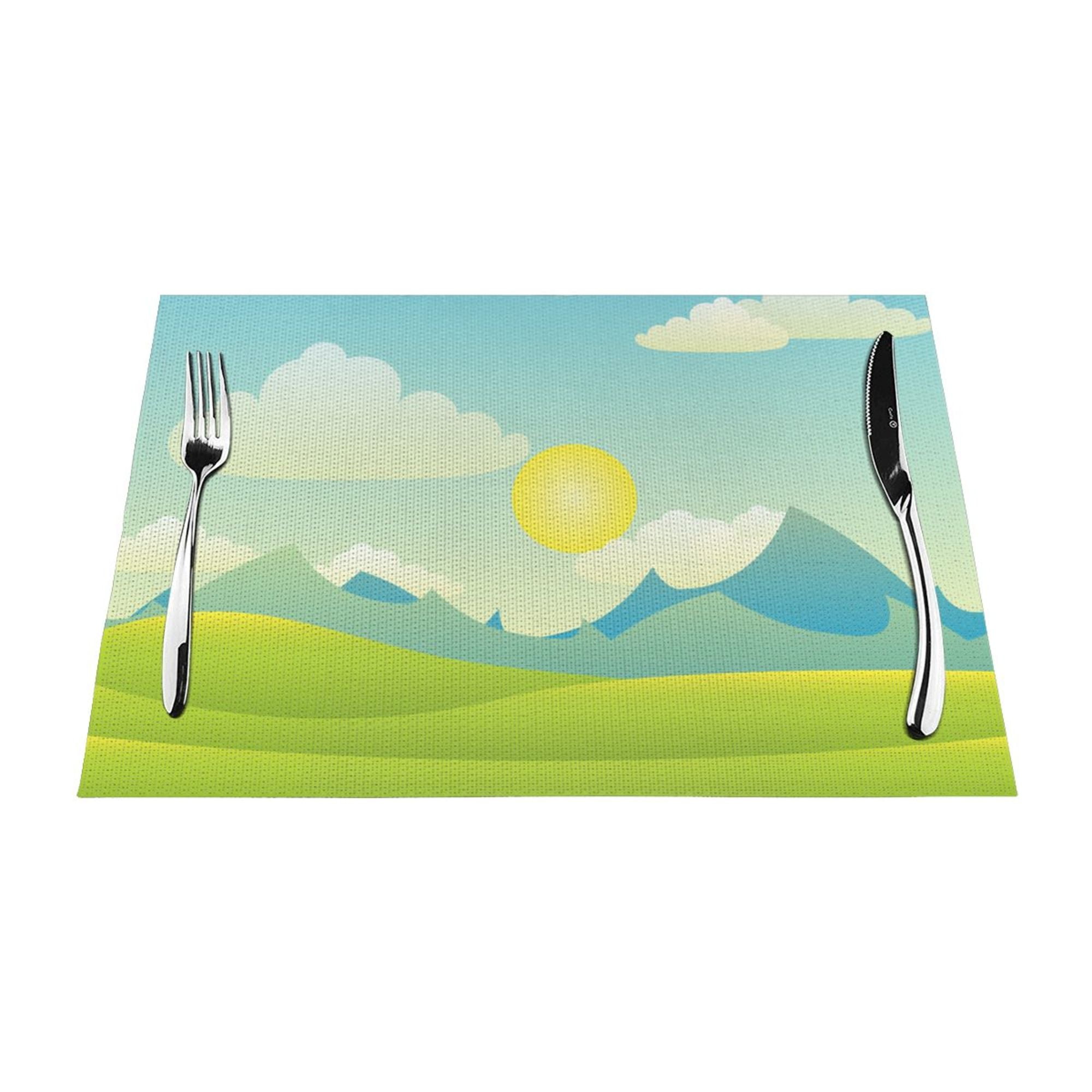 XMXY Woven Placemats Set of 4 PCS, Night Dusk Sky Highway Table Mats ...