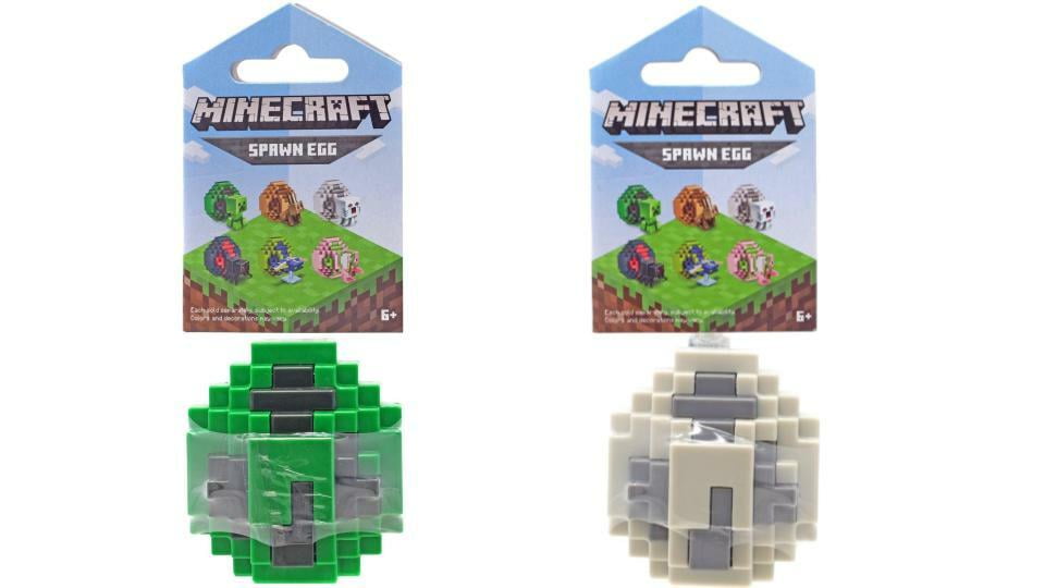 Bundle of 2 - Minecraft Spawn Egg Mini Figure |Green Creeper + Gray ...