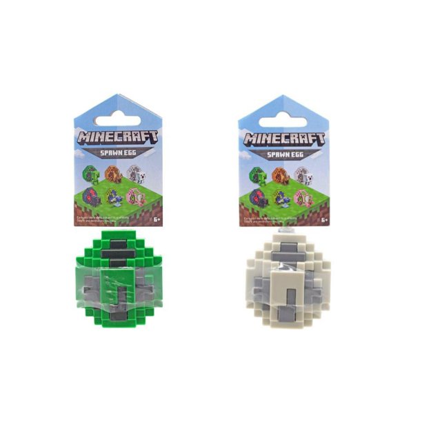 Bundle of 2 - Minecraft Spawn Egg Mini Figure |Green Creeper + Gray ...