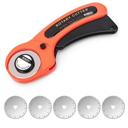 YERDGARY Rotary Knife Kit 5 Replaceable Blades Diameter 45mm Cutter ...
