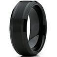 Metal Masters Tungsten Carbide Men's Black Brushed Center Wedding Band Engagement Ring, 8 mm ...
