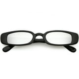 Extreme Thin Small Rectangle Sunglasses Mirrored Lens 49mm (Black ...