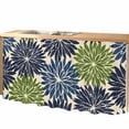Autumn Floral Cabinet Curtain, Boho Green Navy Blue Chrysanthemum Sink ...