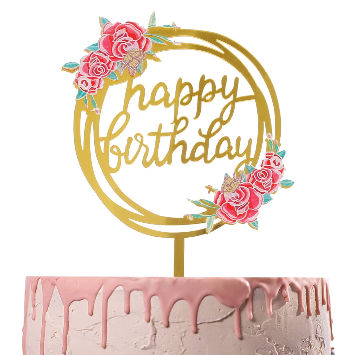 Cake Topper Gold Acrylic Happy Birthday Cake Topper Suministros de ...