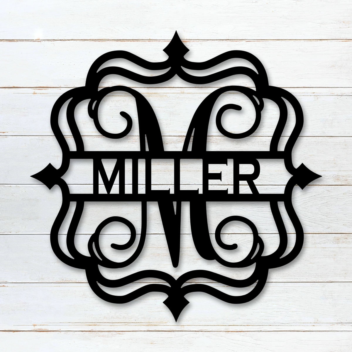 Framed Metal Monogram with Name UV Painted Black - 20" M - Walmart.com