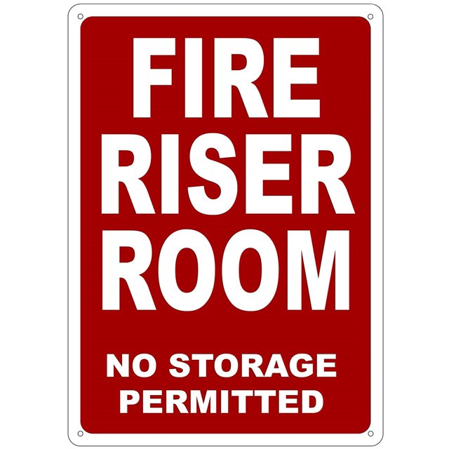 FIRE RISER ROOM SIGN ( REFLECTIVE !! ALUMINIUM 10x14 -Rust Free ...